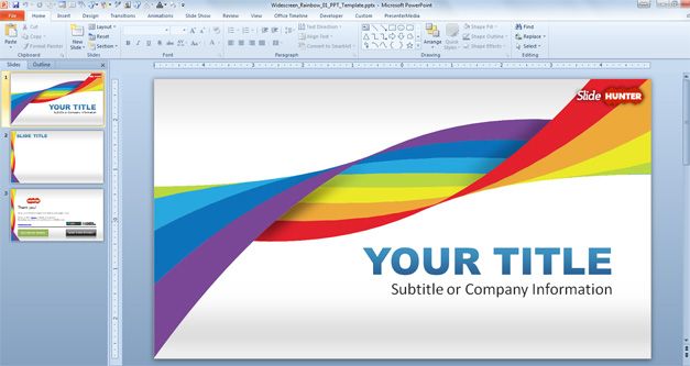 Widescreen Rainbow Template For PowerPoint Presentations