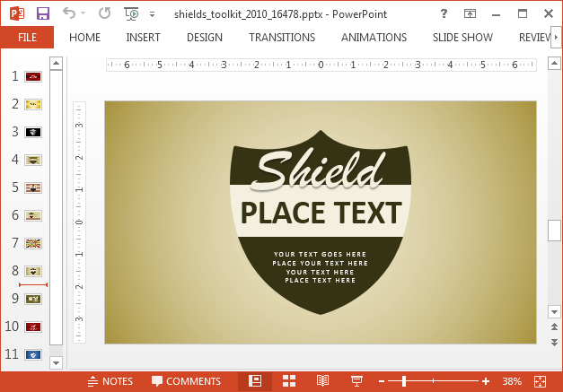Animated Shield PowerPoint Template - SlideHunter.com