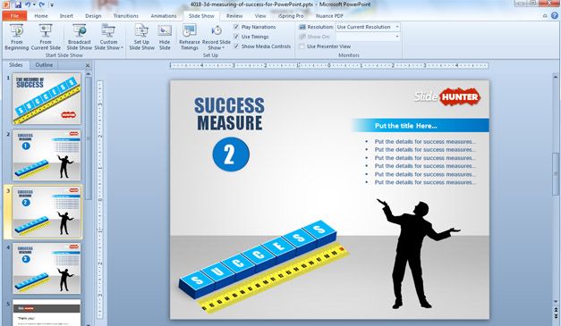Free 3D Measuring Success PowerPoint Template Free 3D Measuring Success PowerPoint Template