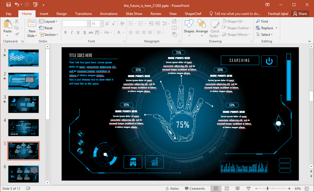 Animated Futuristic PowerPoint Template
