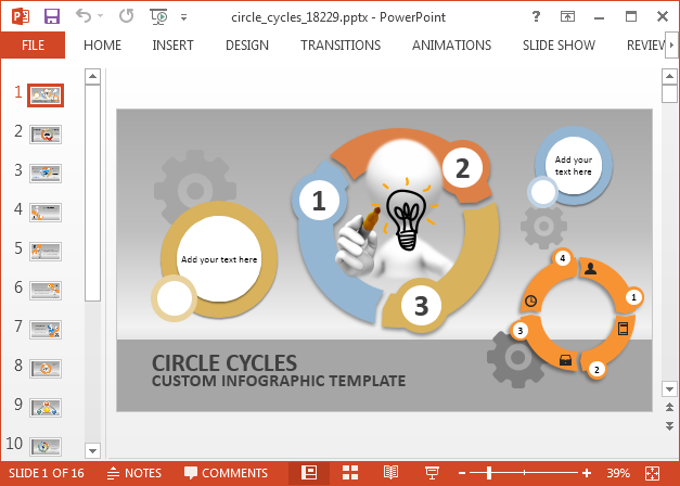 Animated Circle Cycles PowerPoint Template - SlideHunter.com