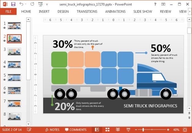 Animated Transport Truck PowerPoint Template