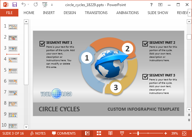 Animated Circle Cycles PowerPoint Template - SlideHunter.com
