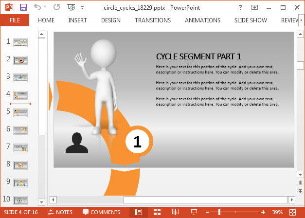 Animated Circle Cycles PowerPoint Template - SlideHunter.com
