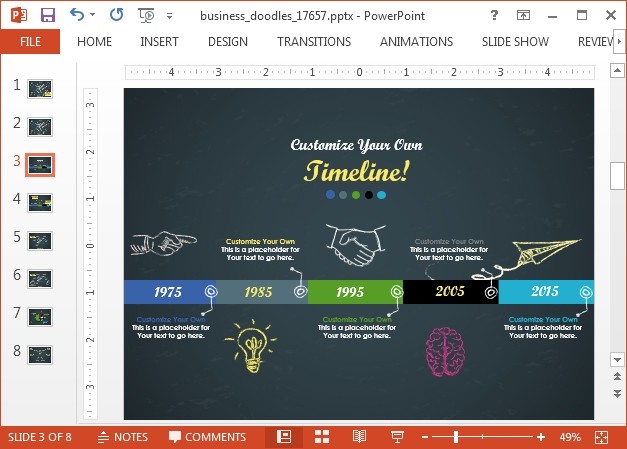 Animated Doodle Timeline PowerPoint Template