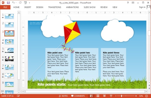 Fly A Kite Animated PowerPoint Template
