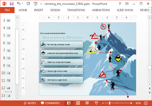 Animated Mountaineer PowerPoint Template - SlideHunter.com
