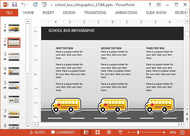 School Bus Infographics PowerPoint Template - SlideHunter.com