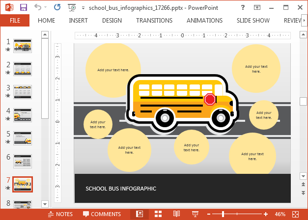 School Bus Infographics PowerPoint Template - SlideHunter.com