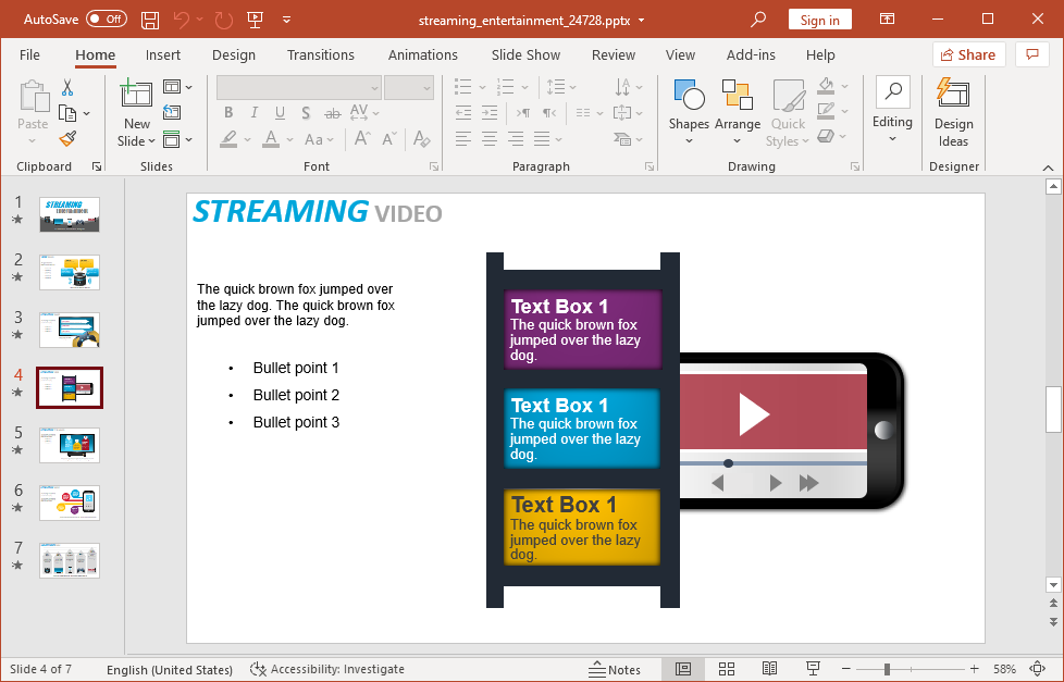 Animated Media Streaming PowerPoint Template
