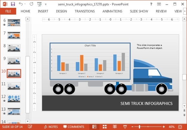Animated Transport Truck PowerPoint Template