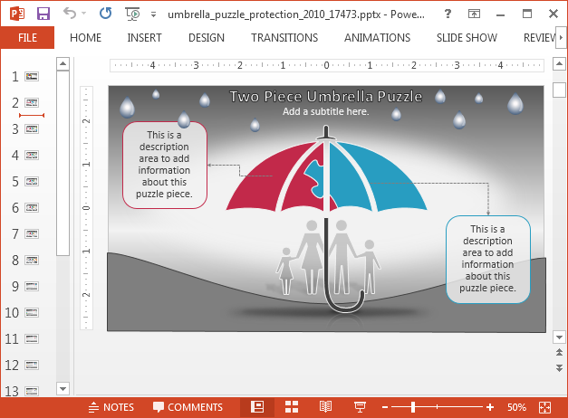 Animated Umbrella PowerPoint Template