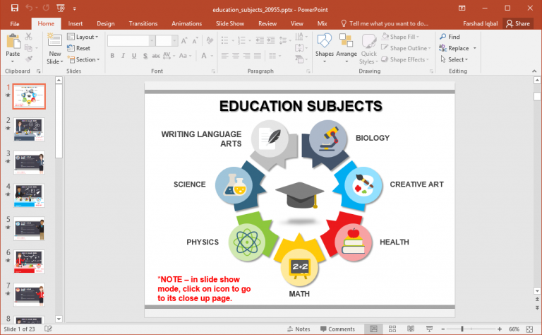 Educational Subjects PowerPoint Template