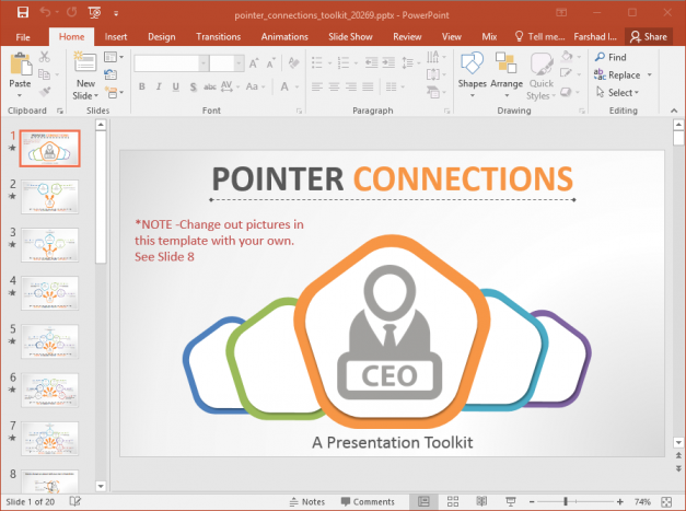 Animated Pointer Connections PowerPoint Template Animated Pointer Connections PowerPoint Template