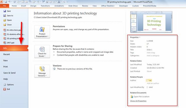 How To Change The Presentation Author In Microsoft PowerPoint 2010