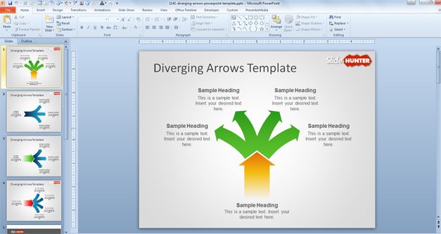 Free Diverging Arrows PowerPoint Template Free Diverging Arrows PowerPoint Template