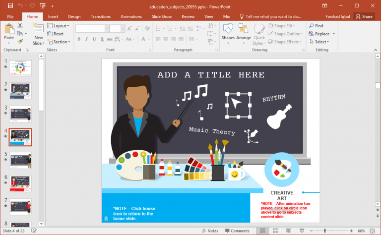 Educational Subjects PowerPoint Template