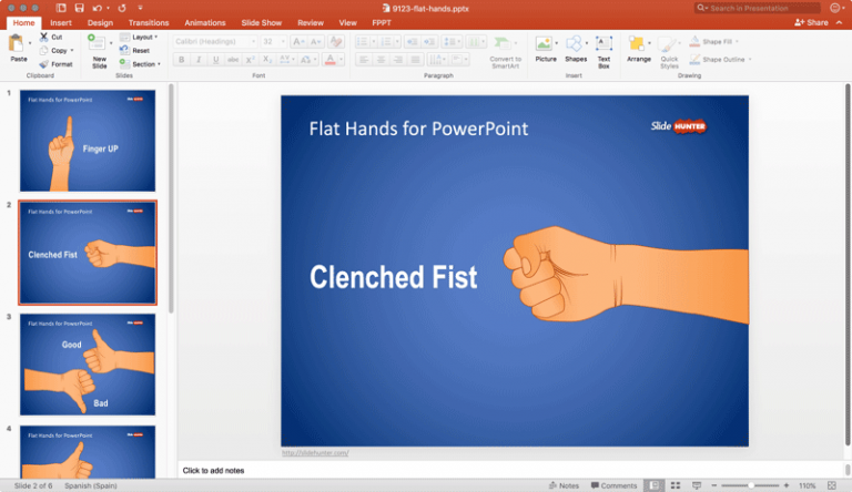 Free Flat Hands PowerPoint Template - Free PowerPoint Templates ...