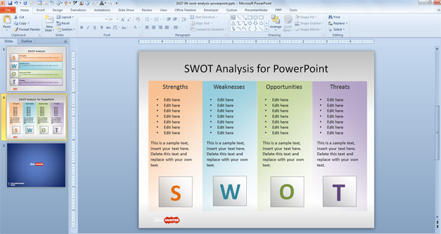 Free SWOT PowerPoint Template Free PowerPoint Templates SlideHunter