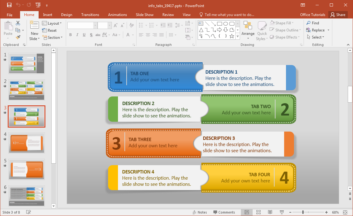 Animated Info Tabs PowerPoint Template