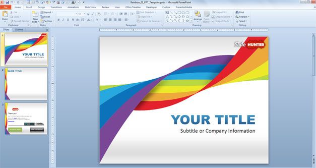 Free Plantilla PowerPoint Con Efecto Arcoiris Free PowerPoint