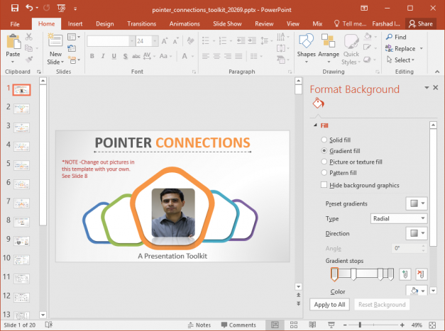 Animated Pointer Connections PowerPoint Template Animated Pointer Connections PowerPoint Template