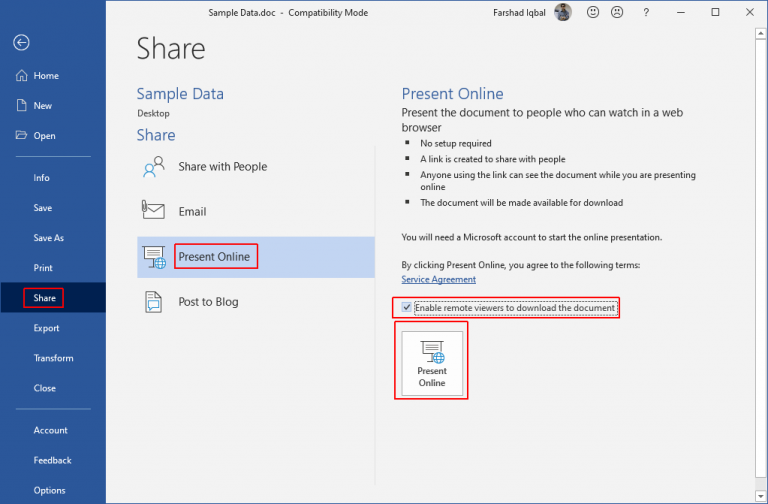 How to Present Word Documents Online During Live Presentations