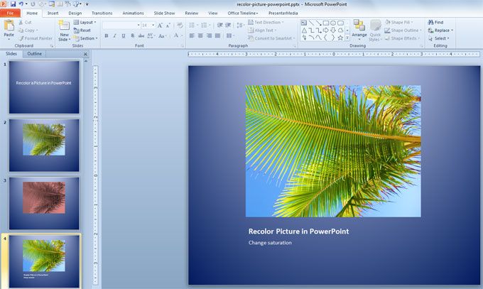 How to Recolor a Picture in PowerPoint 2010 - SlideHunter.com