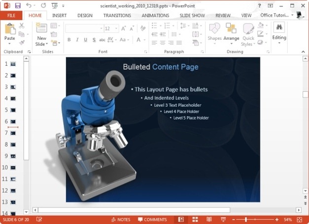 Animated Scientist PowerPoint Template For Scientific Presentations