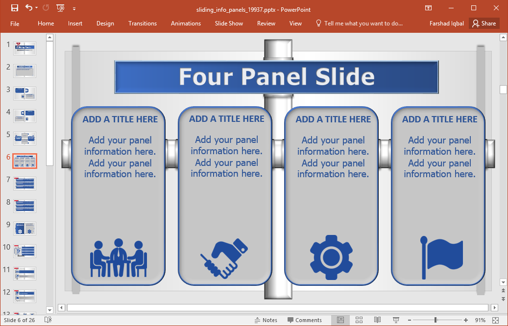 Sliding Panels Animated PowerPoint Template