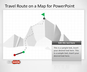 Free Travel Route on a Map Template for PowerPoint - Free PowerPoint ...